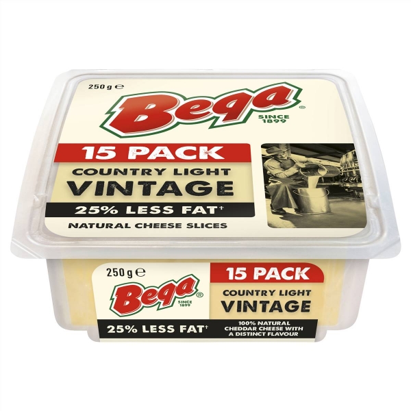 Bega Cheese Country Light Vintage Slices 15 Pack 250g | Adelaide's ...