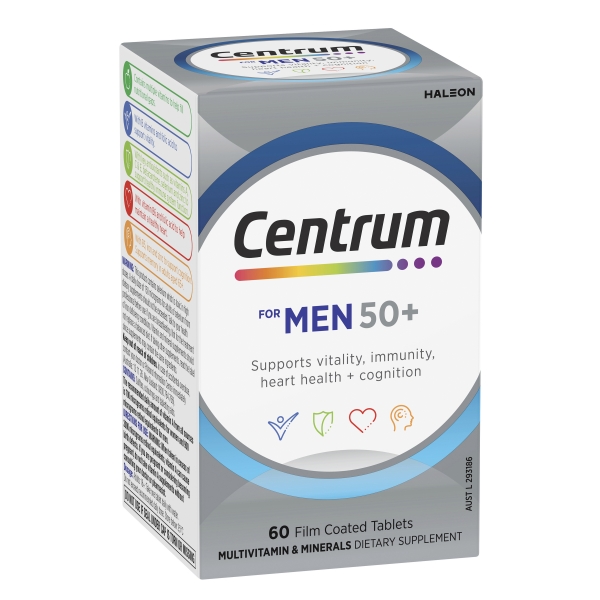 Centrum Men's 50+ Multi Vitamin Tablets 60 Pack | Adelaide's Finest ...