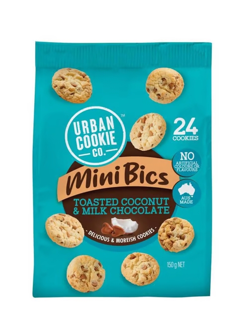 Urban Cookie Co Mini Bics Coconut Choc Chip 150g | Adelaide's Finest ...