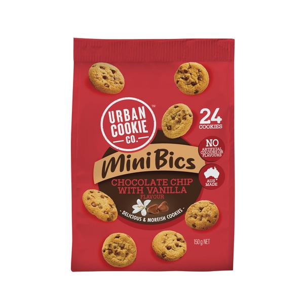 Urban Cookie Co Mini Biscs Choc Chip With Vanilla 24 Pack 150g ...