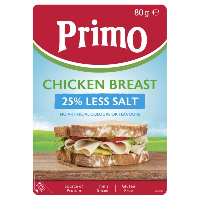 Primo Sliced Chicken Breast 25% Less Salt 80g | Adelaide's Finest ...