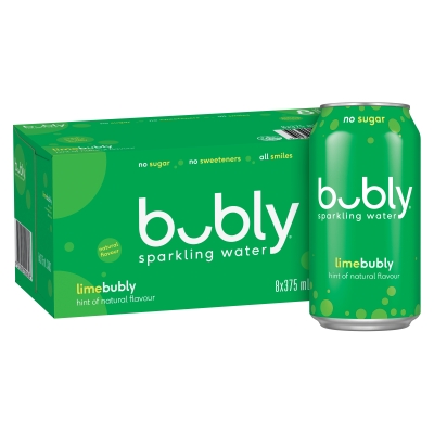 Bubly Sparkling Water Lime 8 x 375ml Cans | Adelaide's Finest Supermarkets