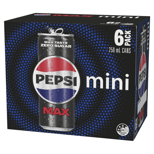 Pepsi Max 6 x 250ml Mini Cans | Adelaide's Finest Supermarkets