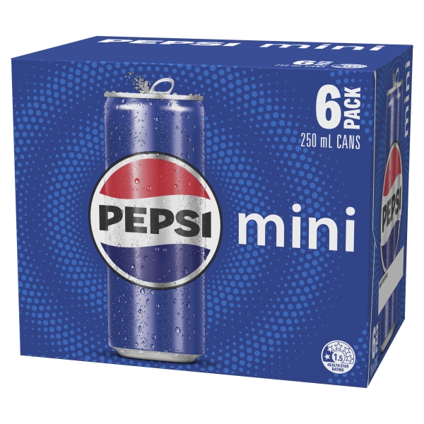 Pepsi Cola Mini Cans 6 x 250mL | Adelaide's Finest Supermarkets