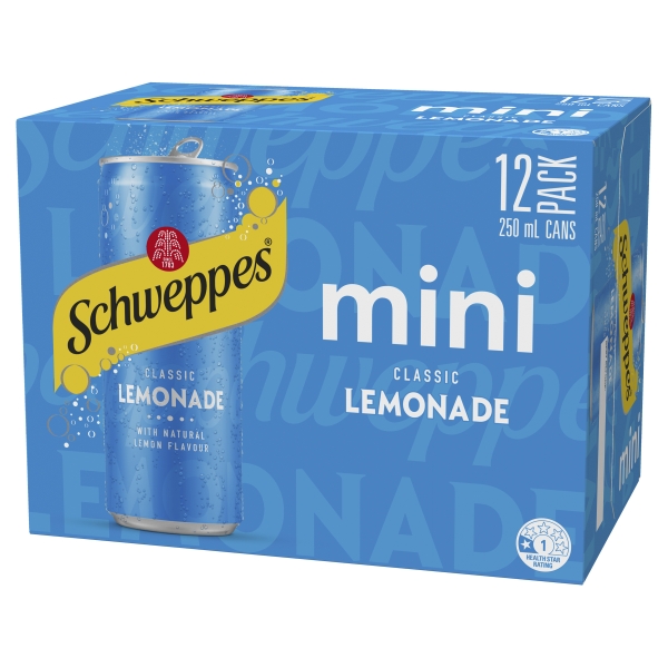 Schweppes Lemonade 12 x 250ml Mini Cans | Adelaide's Finest Supermarkets