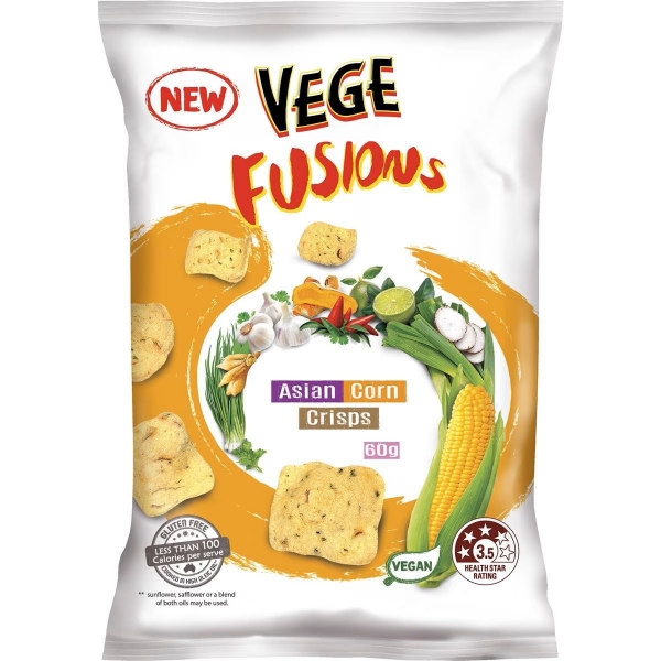 Vege Fusions Asian Corn Crisps 60g | Adelaide's Finest Supermarkets