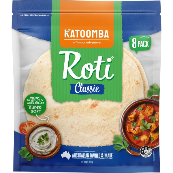 Katoomba Roti Bread Classic 8 Pack 360g | Adelaide's Finest Supermarkets