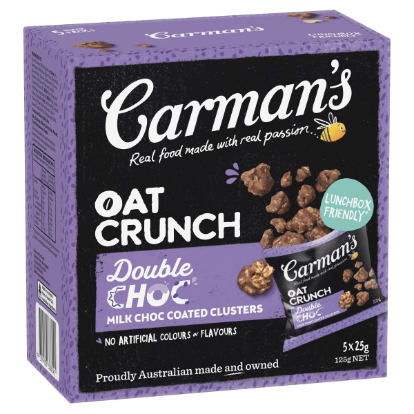 Carman's Oat Crunch Clusters Double Choc 5 Pack 125g | Adelaide's ...
