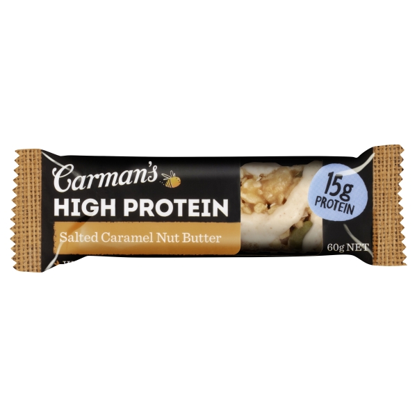 Carman's High Protein Bar Salted Caramel Nut Butter 60g | Adelaide's ...