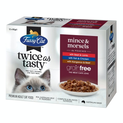 Fussy Cat Twice As Easy Mince & Morsels 12 x 80g | Adelaide's Finest ...