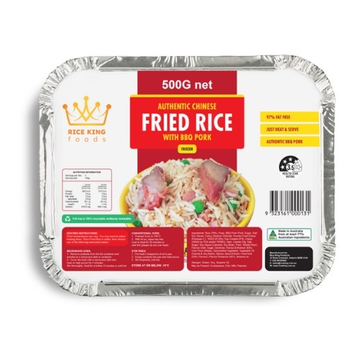 Rice King Frozen Fried Rice BBQ Pork 500g | Adelaide's Finest Supermarkets