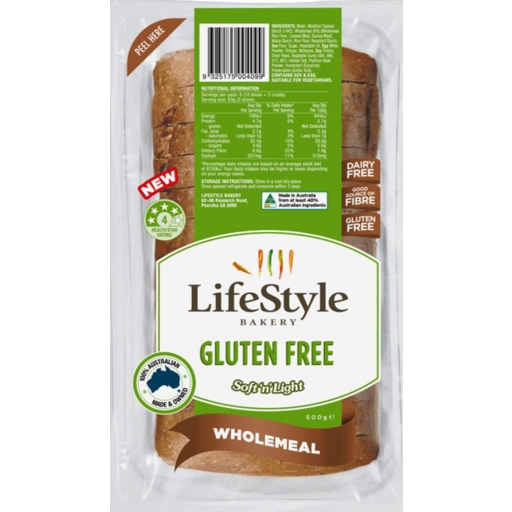 Lifestyle Soft n Light Wholemeal Gluten Free Bread 500g | Adelaide's ...