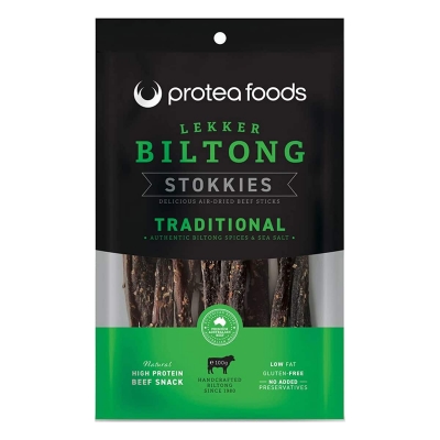 Protea Biltong Stokkies Traditional 50g | Adelaide's Finest Supermarkets