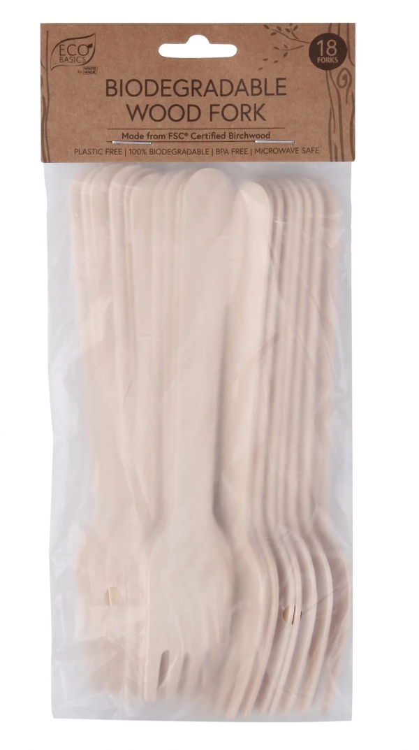 Eco Basics Biodegradable Wooden Forks 18 Pack | Adelaide's Finest ...