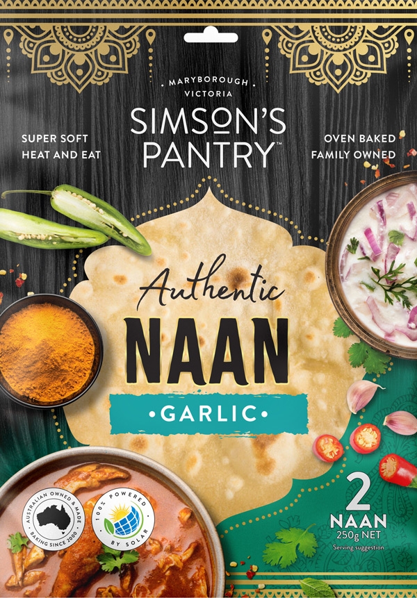 Simson's Pantry Naans Garlic 2 Pack 250g | Adelaide's Finest Supermarkets