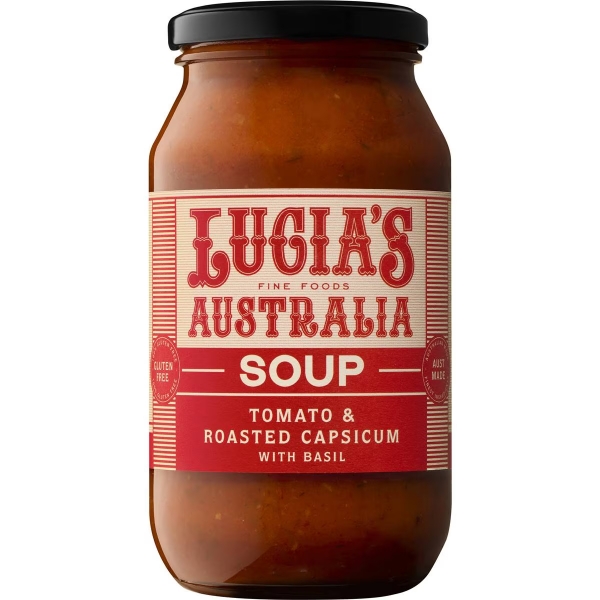 Lucia's Soup Tomato, Roast Capsicum & Basil 500g | Adelaide's Finest ...