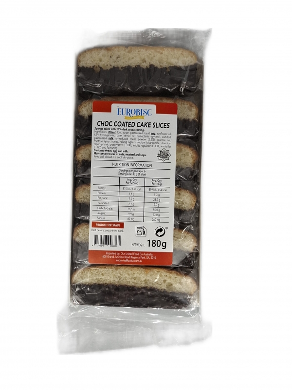 Eurobisc Cake Slices Chocolate Coated 6 Pack 180g | Adelaide's Finest ...
