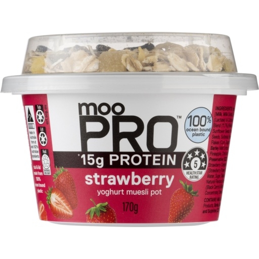 Moo High Protein Yoghurt Muesli Pot Raspberry 170g | Adelaide's Finest ...
