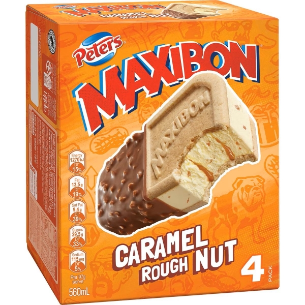 Peters Maxibon Caramel Rough Nut 4 Pack 560ml | Adelaide's Finest ...