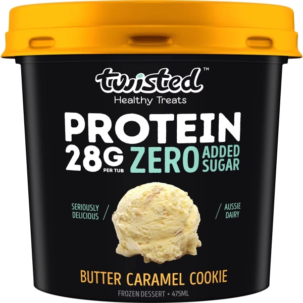 Twisted Frozen Dessert Protein Butter Caramel Cookie 475ml | Adelaide's ...