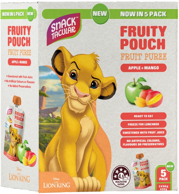 Snacktacular Fruit Puree Pouch Apple Mango 5 Pack 450g | Adelaide's ...