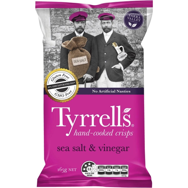 Tyrrell's Potato Crisps Sea Salt & Vinegar 165g | Adelaide's Finest ...