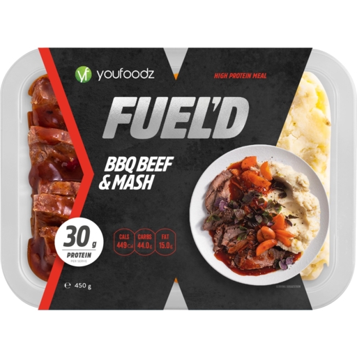 YouFoodz Fuel'd BBQ Beef & Mash 450g | Adelaide's Finest Supermarkets