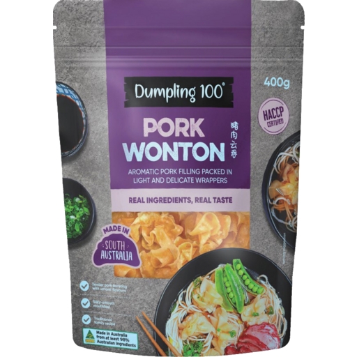 Dumpling 100 Pork Wonton 400g | Adelaide's Finest Supermarkets