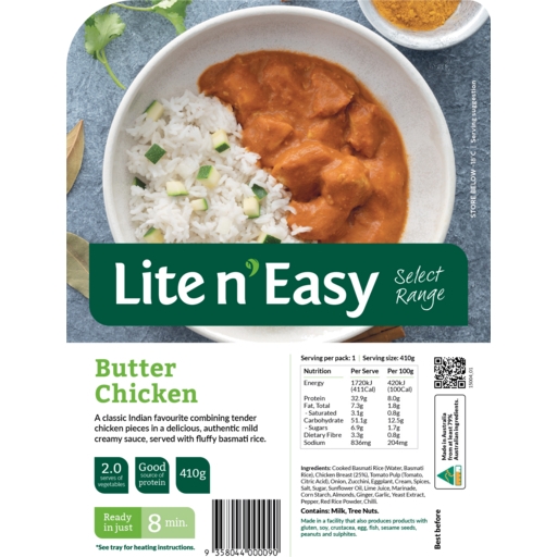 Lite N' Easy Butter Chicken 410g | Adelaide's Finest Supermarkets