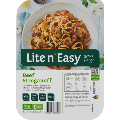 Lite N' Easy Beef Stroganoff 430g | Adelaide's Finest Supermarkets