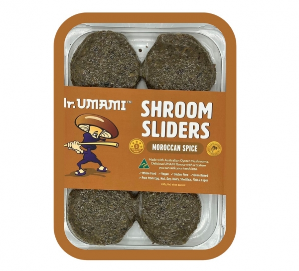 Mr Umami Shroom Sliders Moroccan Spice 6 Pack 240g | Adelaide's Finest Supermarkets