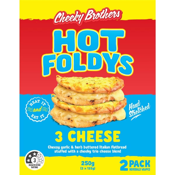 Cheeky Brothers Hot Foldy Three Cheese 2 Pack 250g | Adelaide's Finest ...