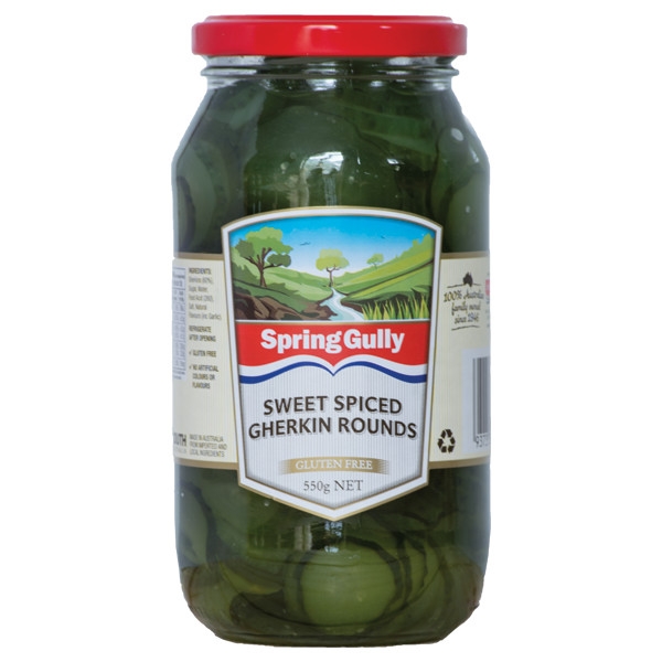 Spring Gully Gherkin Rounds Sweet Spiced 550g | Adelaide's Finest ...