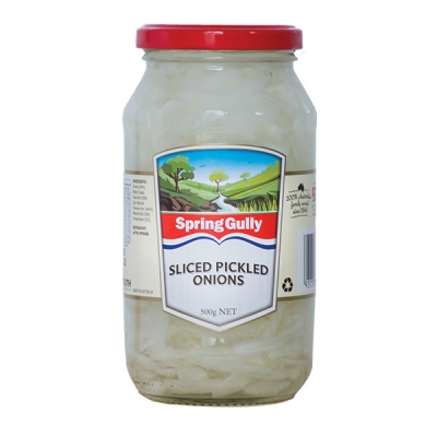 Spring Gully Pickled Onions Sliced 500g | Adelaide's Finest Supermarkets