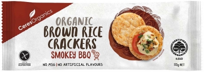 Ceres Organics Brown Rice Crackers BBQ 115g | Adelaide's Finest Supermarkets