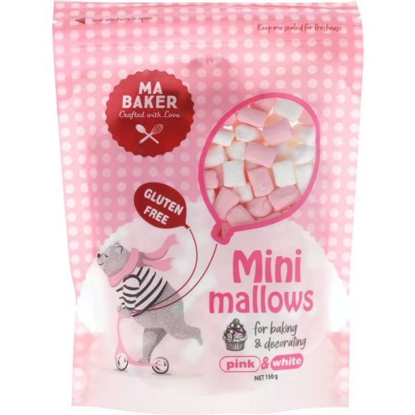 Ma Baker Baking Mallows Pink & White 150g | Adelaide's Finest Supermarkets